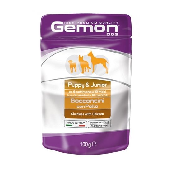 Мокра храна за кучета, 0.100 кг. - Gemon Puppy&Junior Chicken - Pet Buddy