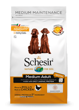 Schesir Medium Chicken - Суха храна за израснали кучета от средни породи с пилешко - Pet Buddy